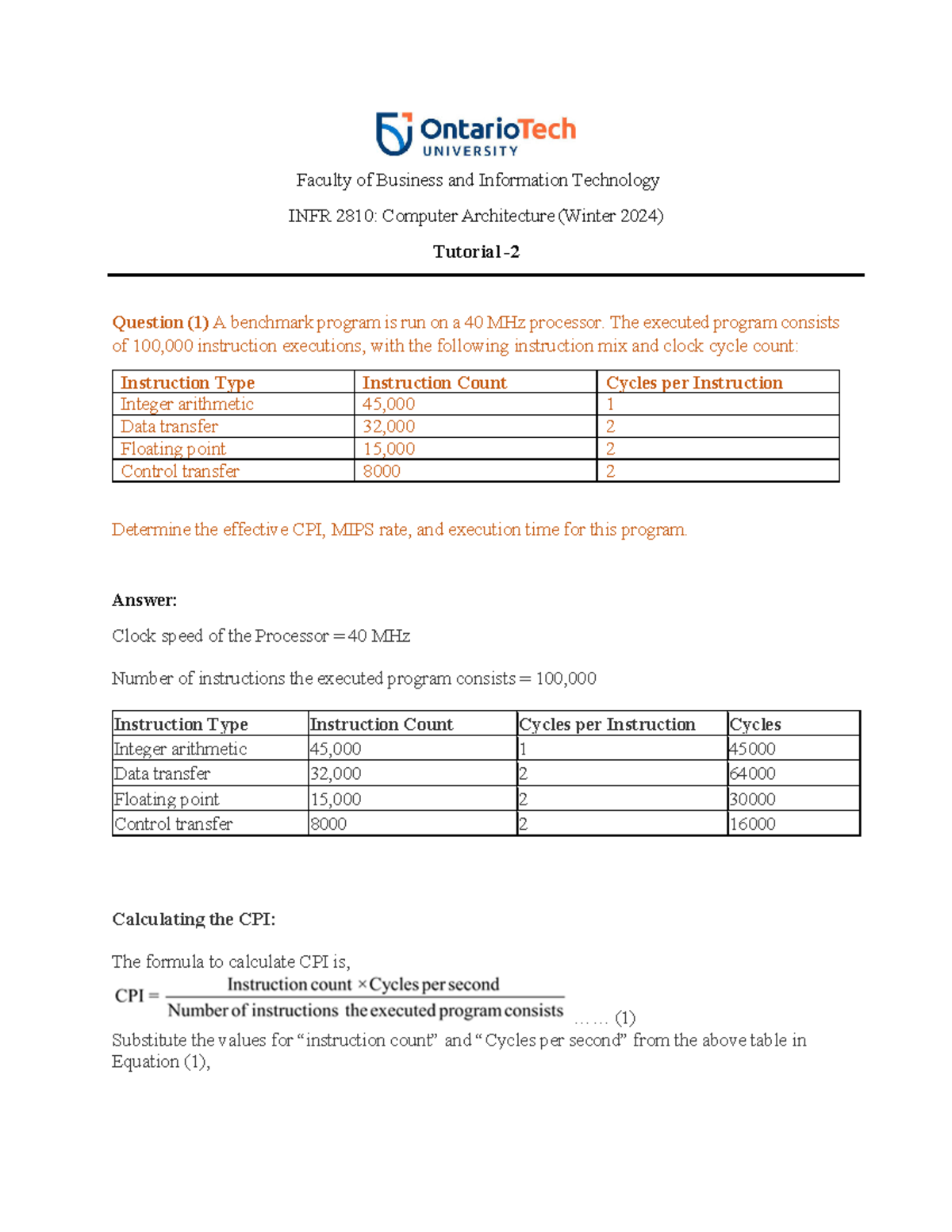 Tutorial-2 Solution - tut notes - Faculty of Business and Information ...