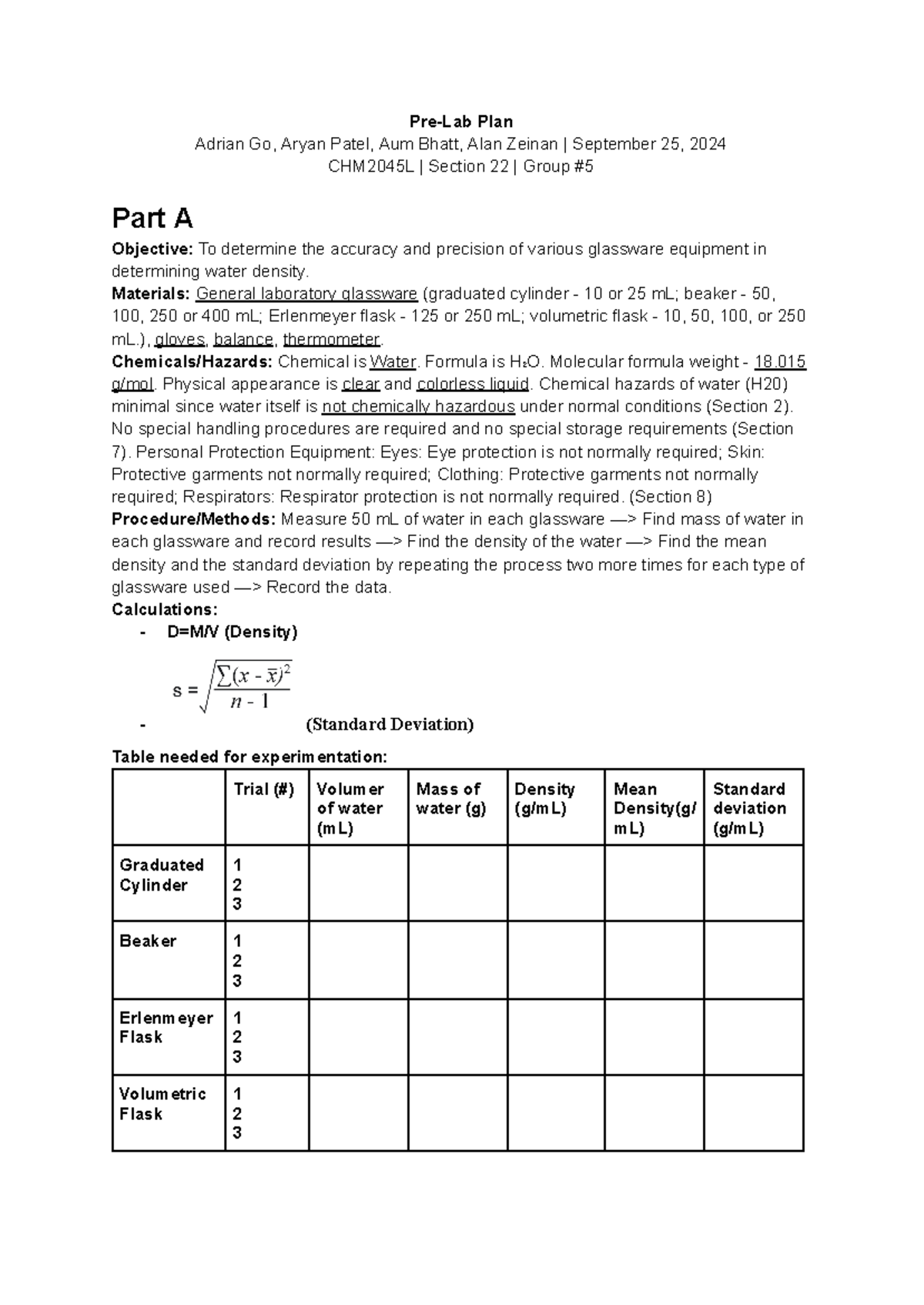 Module #1 Pre-Lab Plan - its rly good - Pre-Lab Plan Adrian Go, Aryan Patel, Aum Bhatt, Alan ...