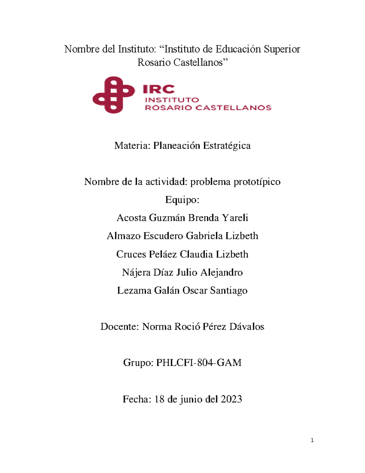 Prototipico Planeacion Estrategica-1 - Nombre del Instituto: “Instituto ...