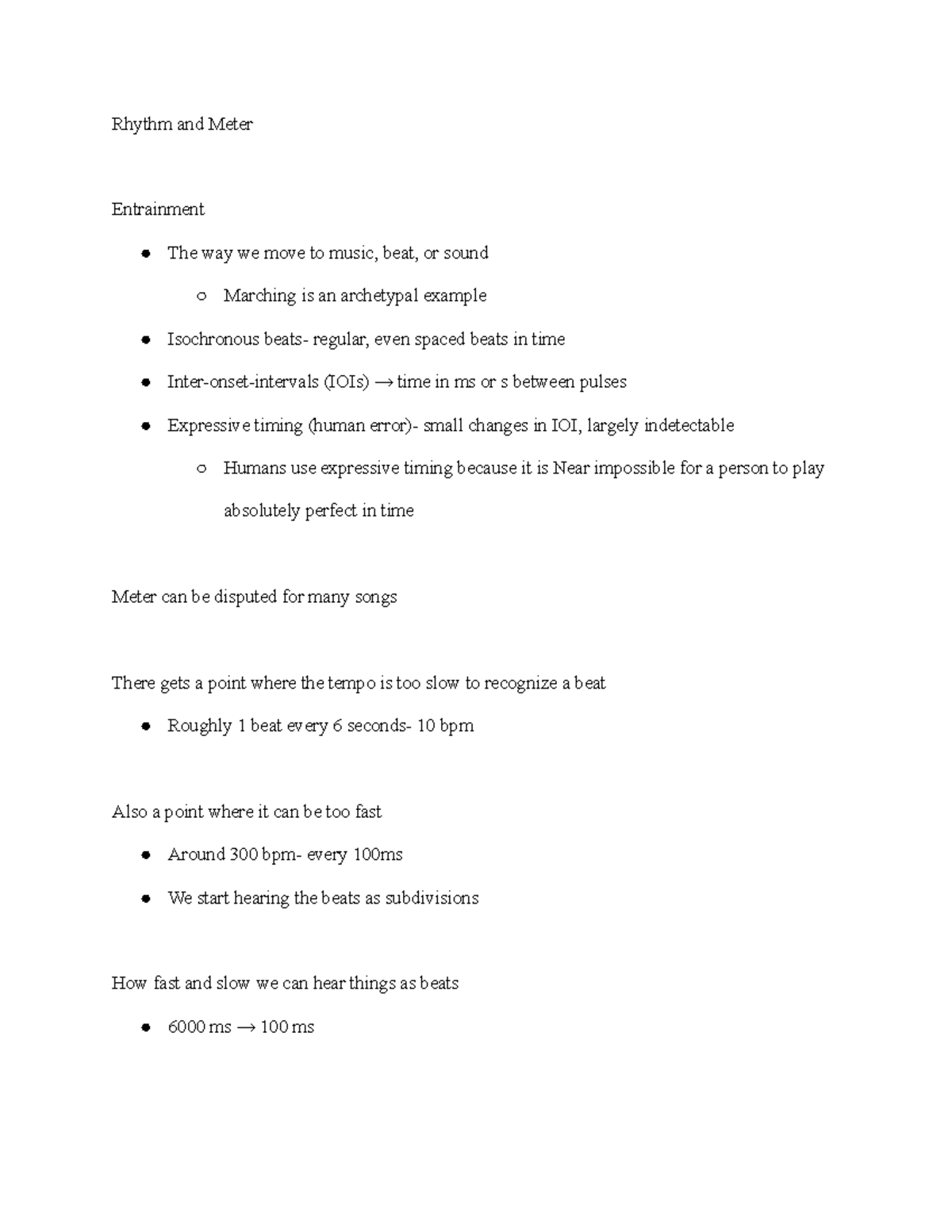 Rhythm and Meter - Rhythm and Meter Entrainment The way we move to ...