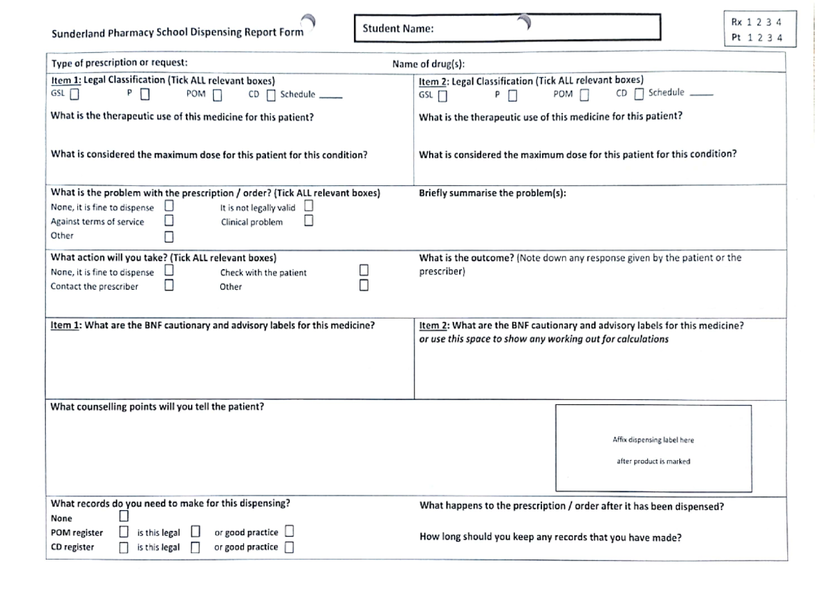 Dispensing sheet (without watermark) - MPHM15 - Studocu