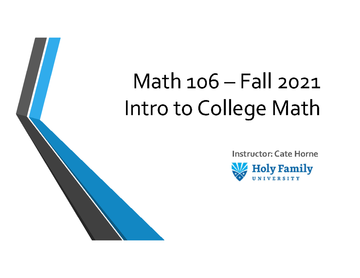 1 Math 106 Section R 1 Complete Notes - Math 106 – Fall 2021 Intro to ...