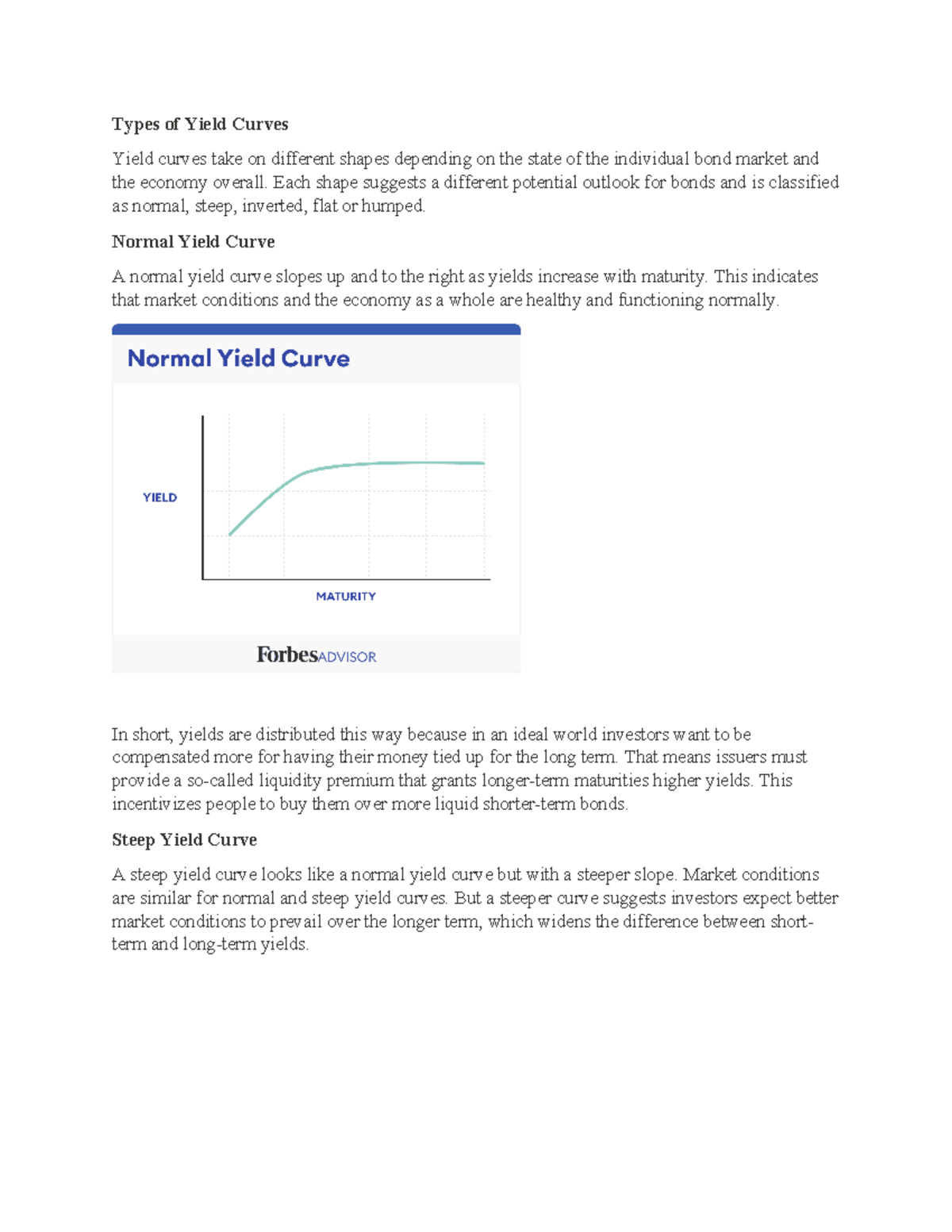 Yield Curves - these are great notes - Types of Yield Curves Yield ...