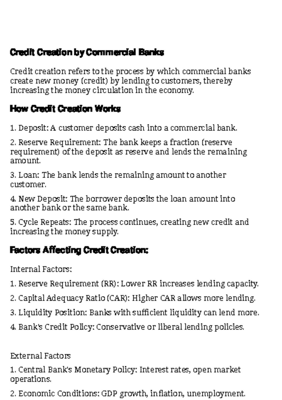 1st Bcom Module 2 Innovations & Reforms in Banking - Credit Creation by ...