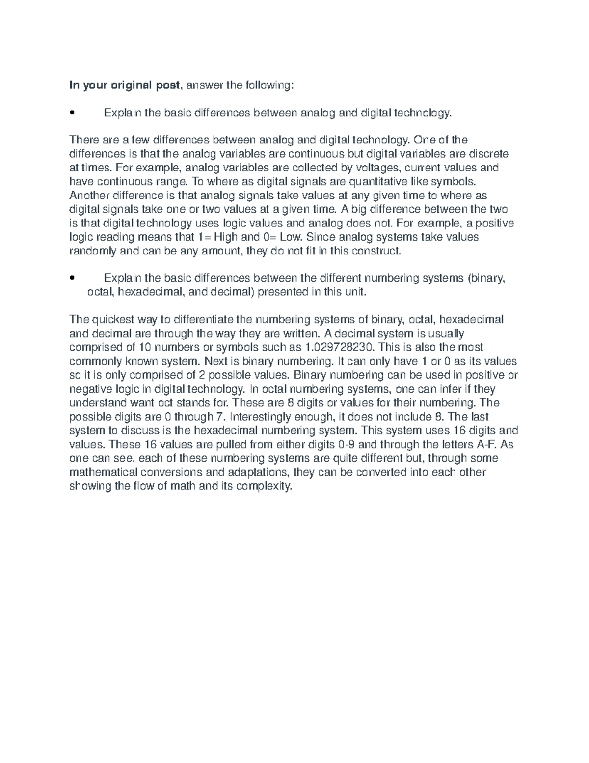 Discussion Week 1 - EET130 - ECPI University - Studocu