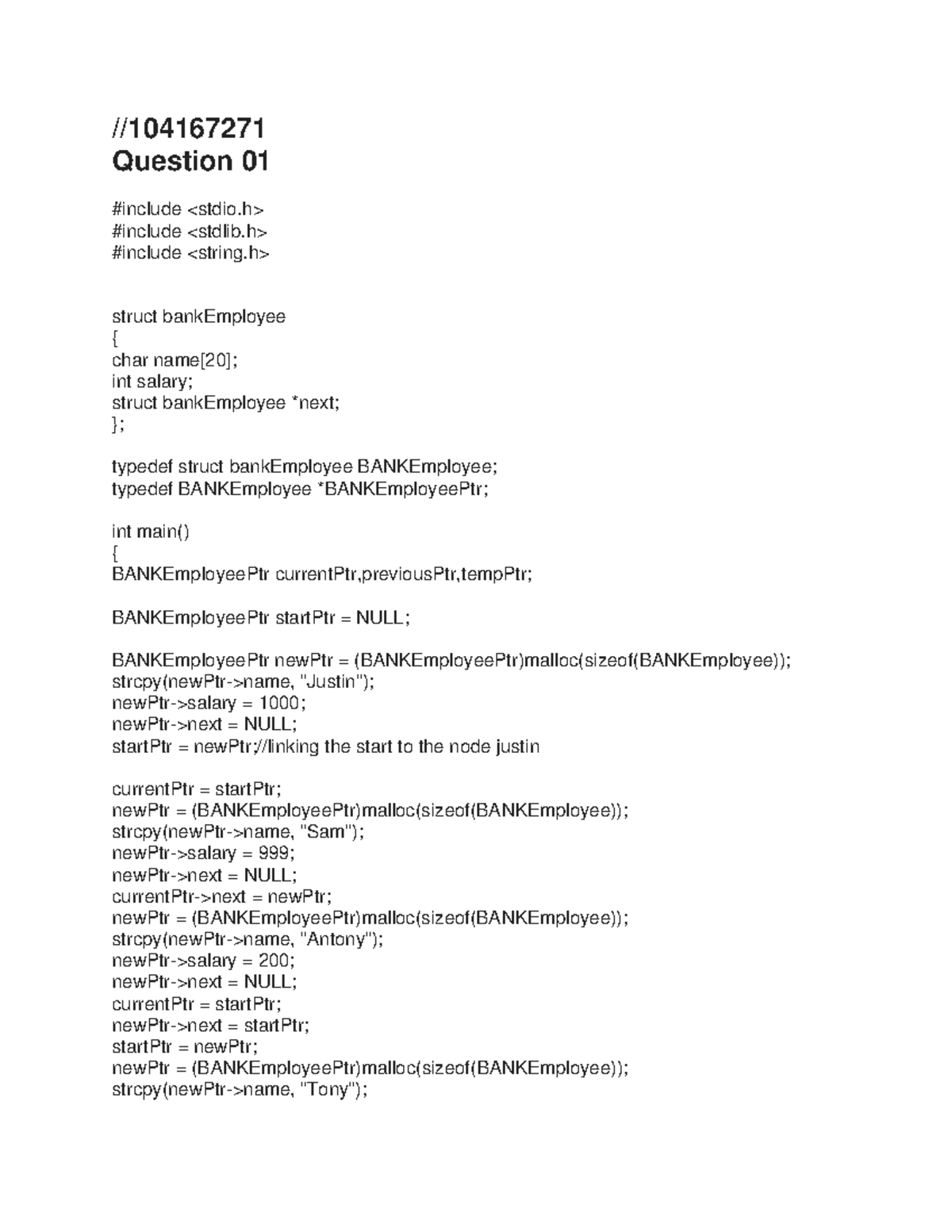 Lab 02 - DTS lab 02 - // Question 01 #include #include #include - Studocu