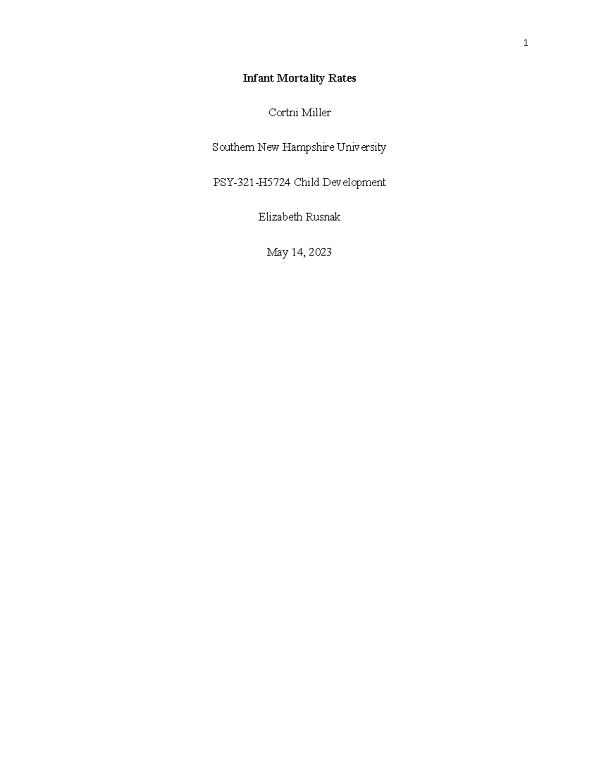 Child development 2-2 short paper - PSY321 - SNHU - Studocu