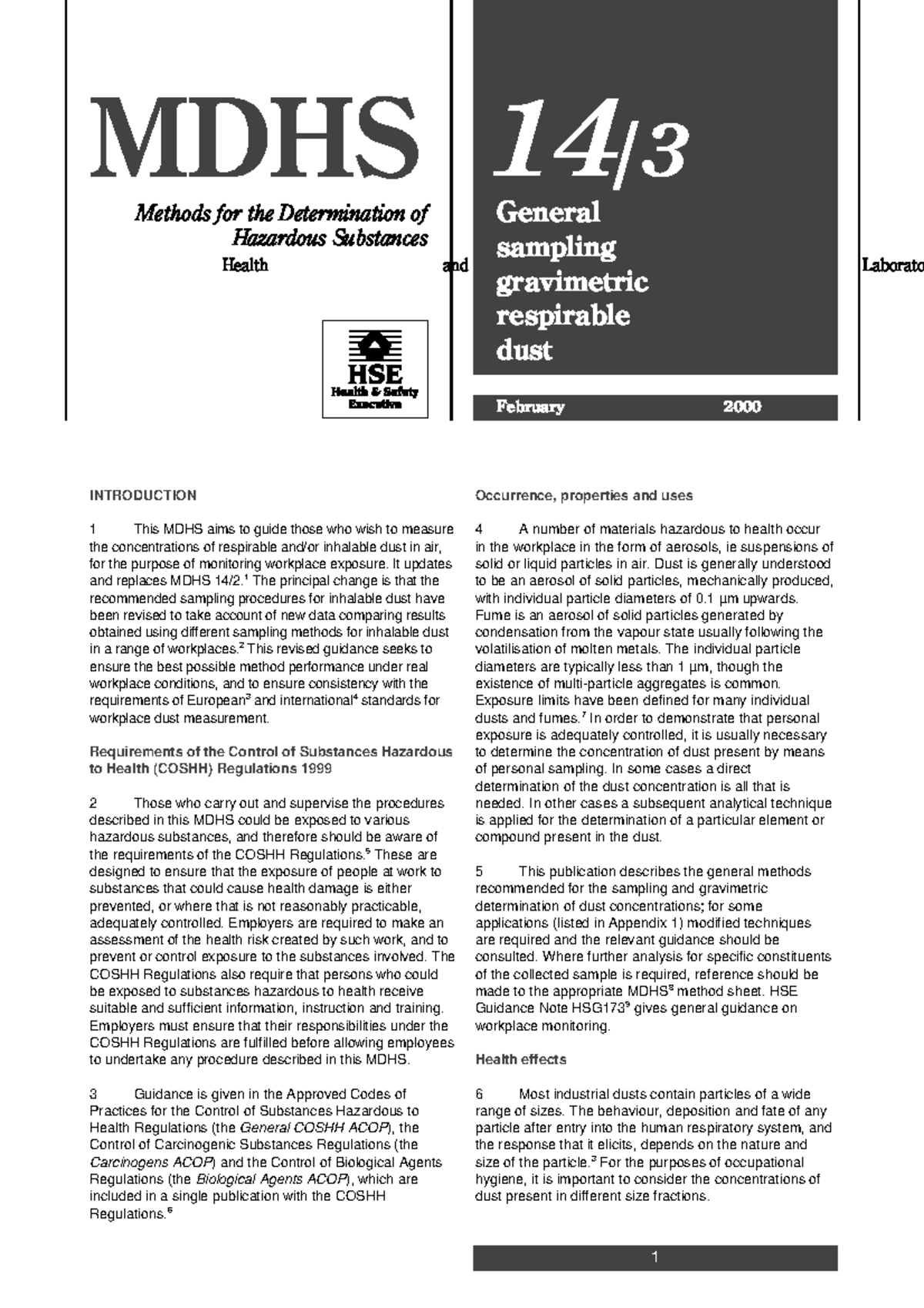 Mdhs14-3 - métodos de polvos - MDHS Methods for the Determination of ...