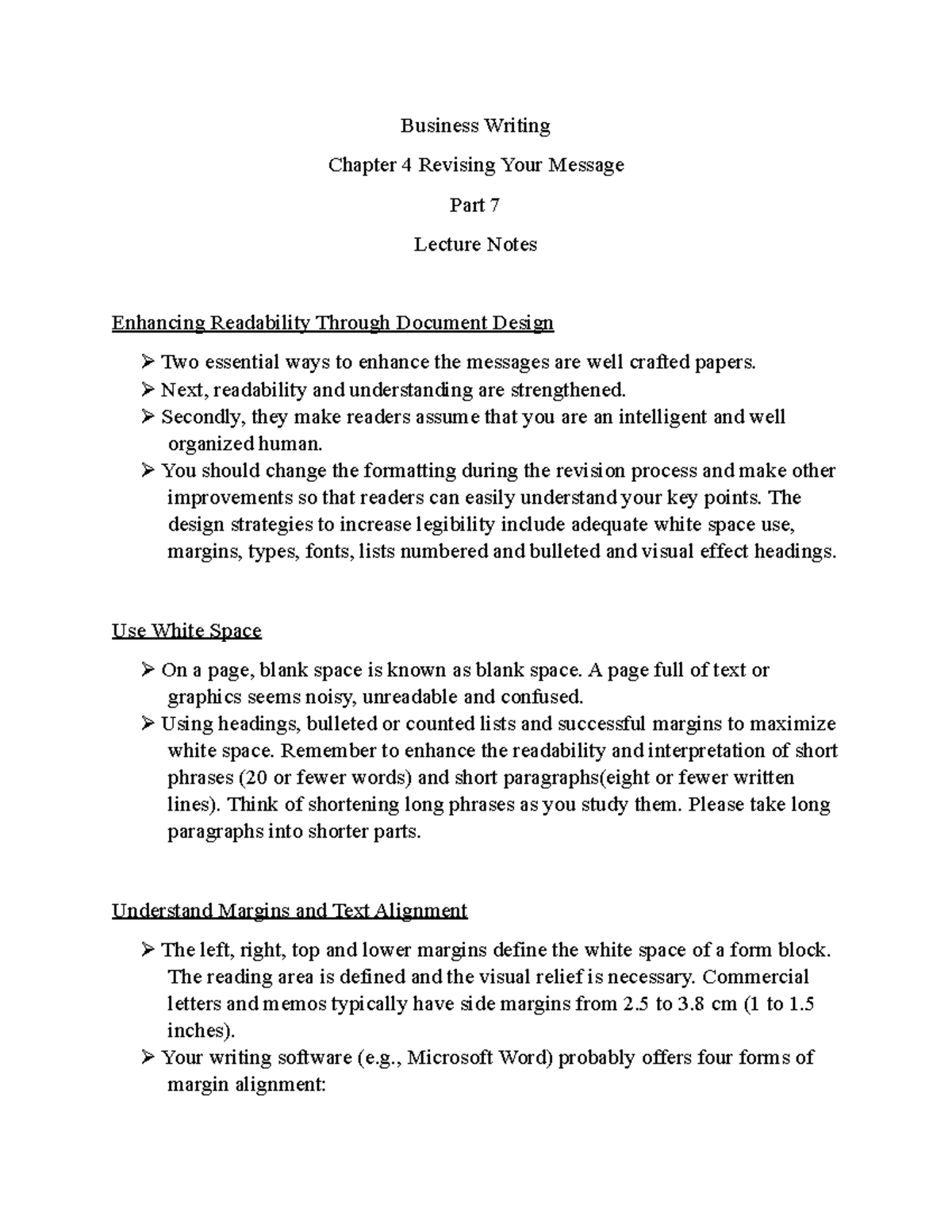 Business Writing Lecture Notes Ch 4 Part 7 - Business Writing Chapter 4 ...