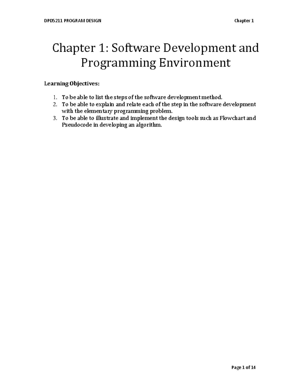 Chapter 1 - Note - Learning Objectives: To be able to list the steps of ...
