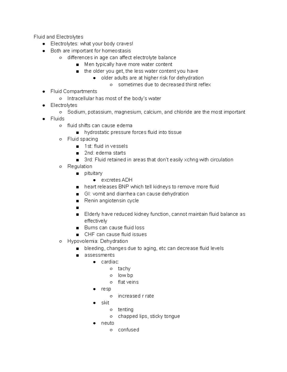 Medical-surgical nursing - Fluid and Electrolytes - Fluid and ...