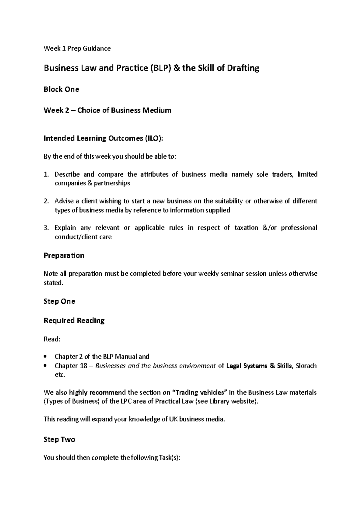 Week 1 Prep Guidance - MMU - Studocu