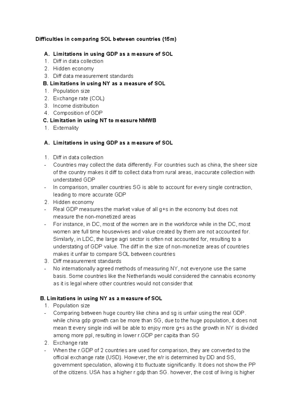 Difficulties in comparing SOL between countries - Limitations in using ...