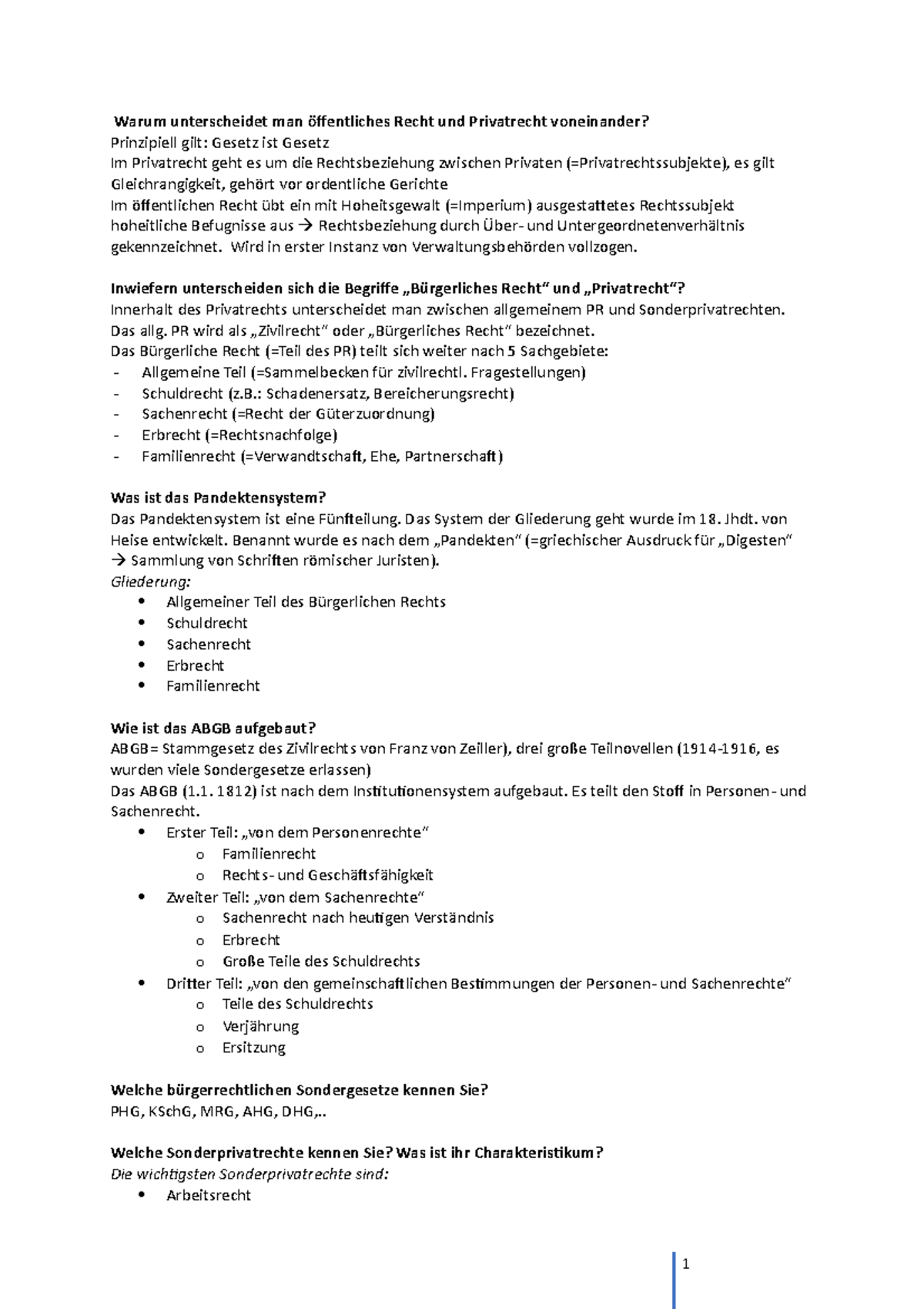 Grundlagen Zivilrecht - Warum unterscheidet man Recht und Privatrecht ...