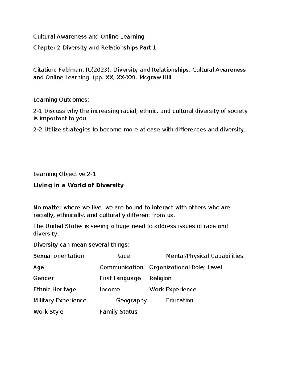 Cultural Awareness and Online Learning - (2023). Diversity and ...