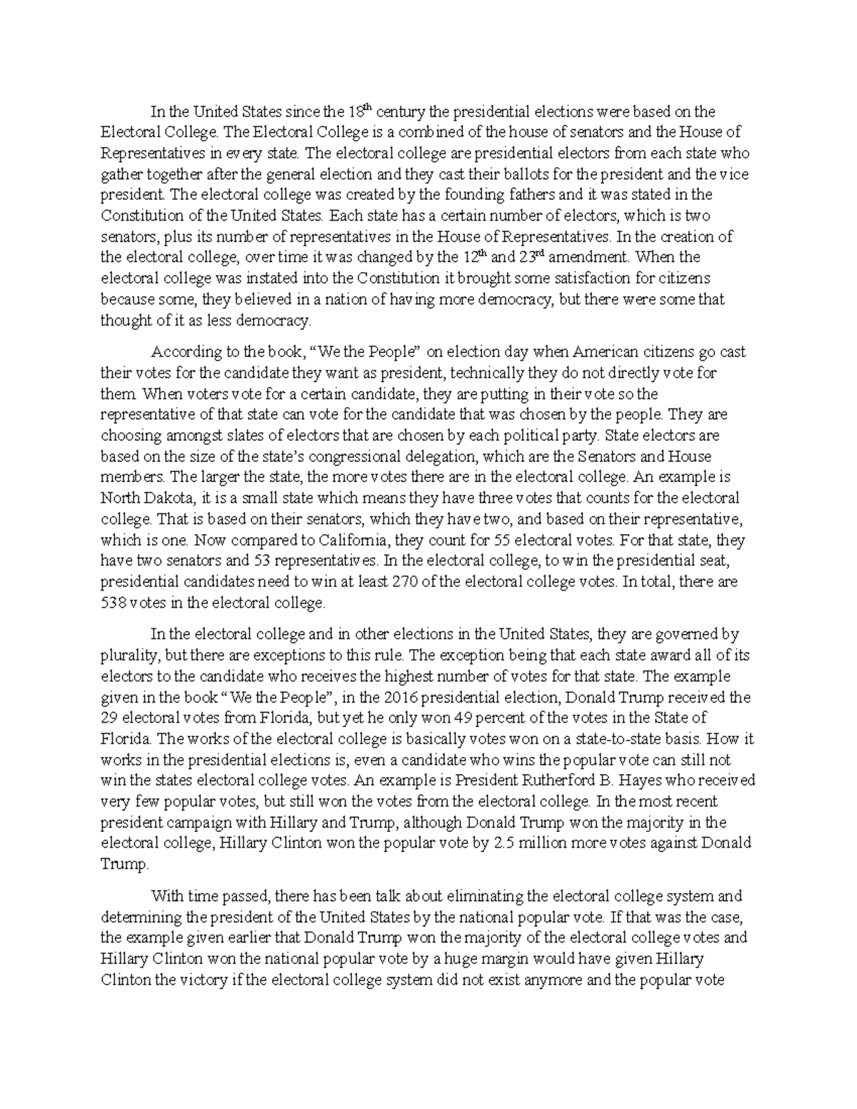 Second paper - Grade: A - In the United States since the 18th century ...