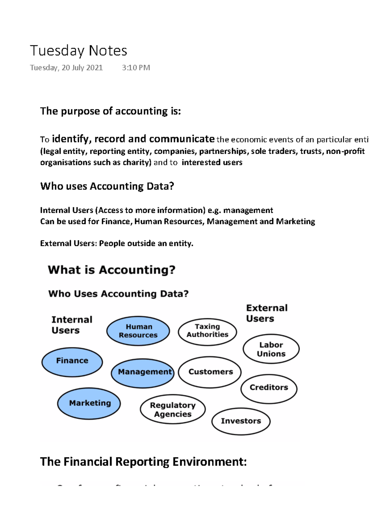 Purpose of Accounting - management Can be used for Finance, Human ...