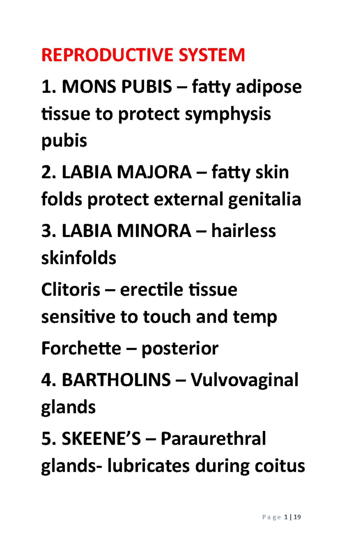 Reproductive- System - Lecture notes 1 - REPRODUCTIVE SYSTEM MONS PUBIS ...