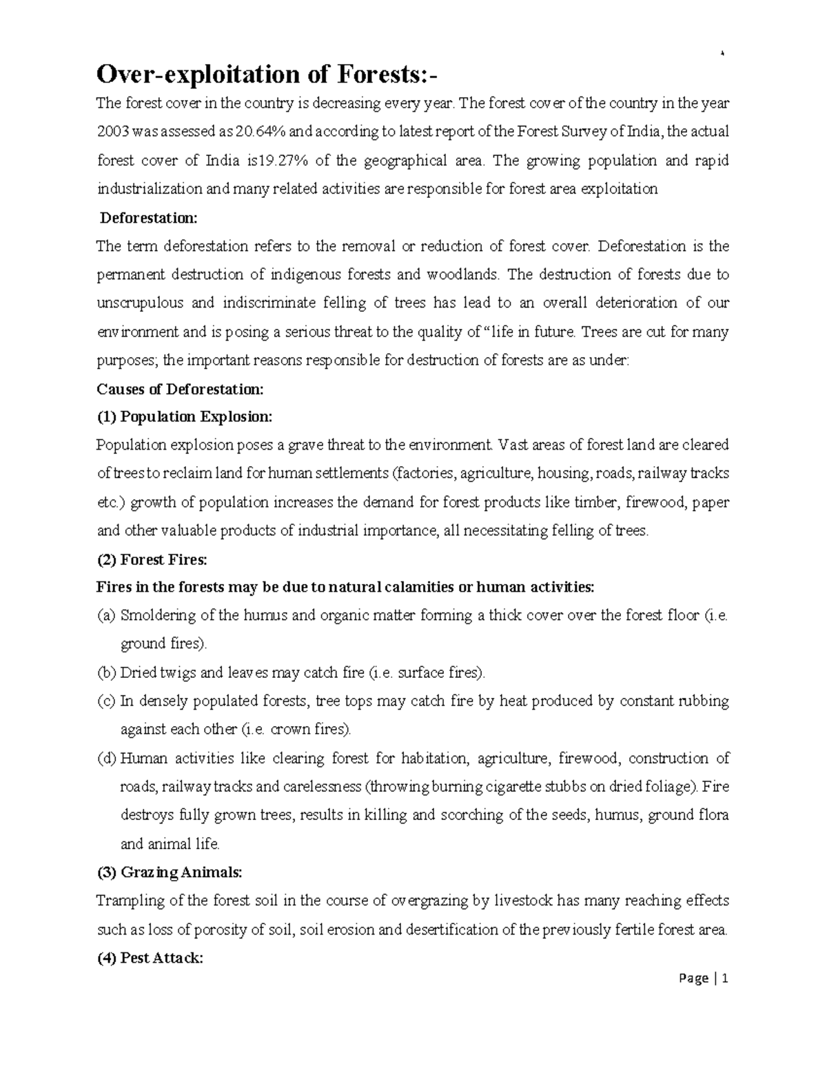 Environmental Studies-EVS 1st Year Unit 2 - Over-exploitation of ...