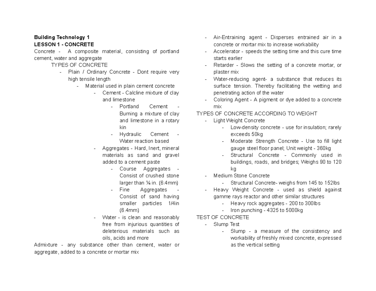 Building Technology 1 - Reviewer? - Building Technology 1 LESSON 1 ...