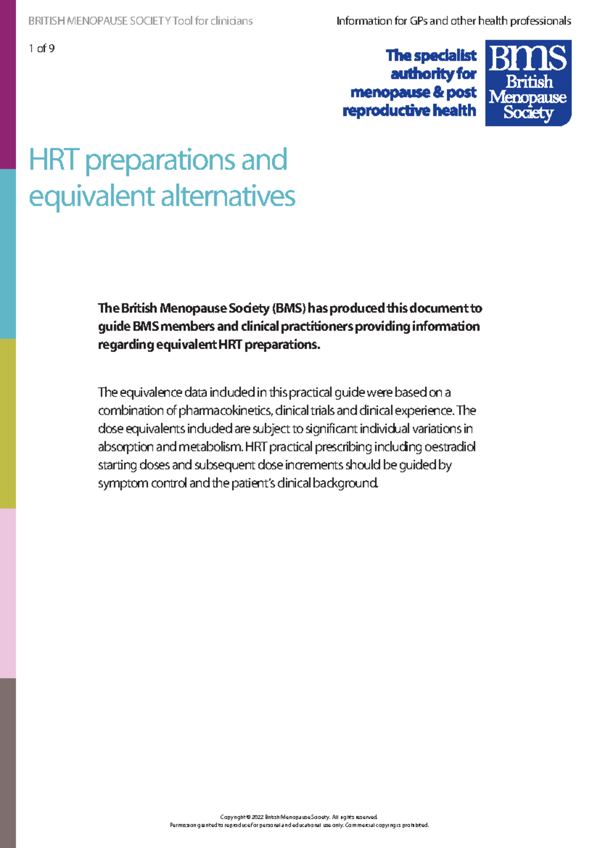 15 BMS Tf C HRT preparations and equivalent alternatives NOV2022 A - 1 ...