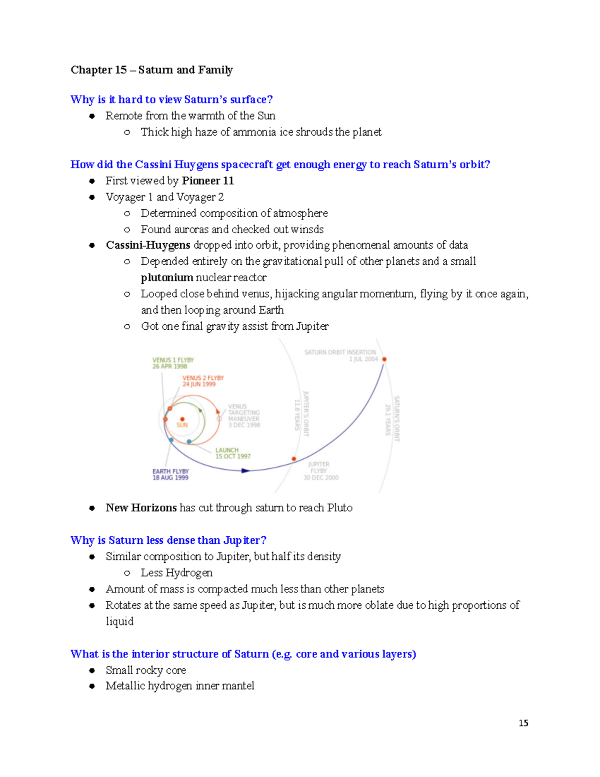 Chapter 15 Saturn and family notes - Chapter 15 – Saturn and Family Why ...