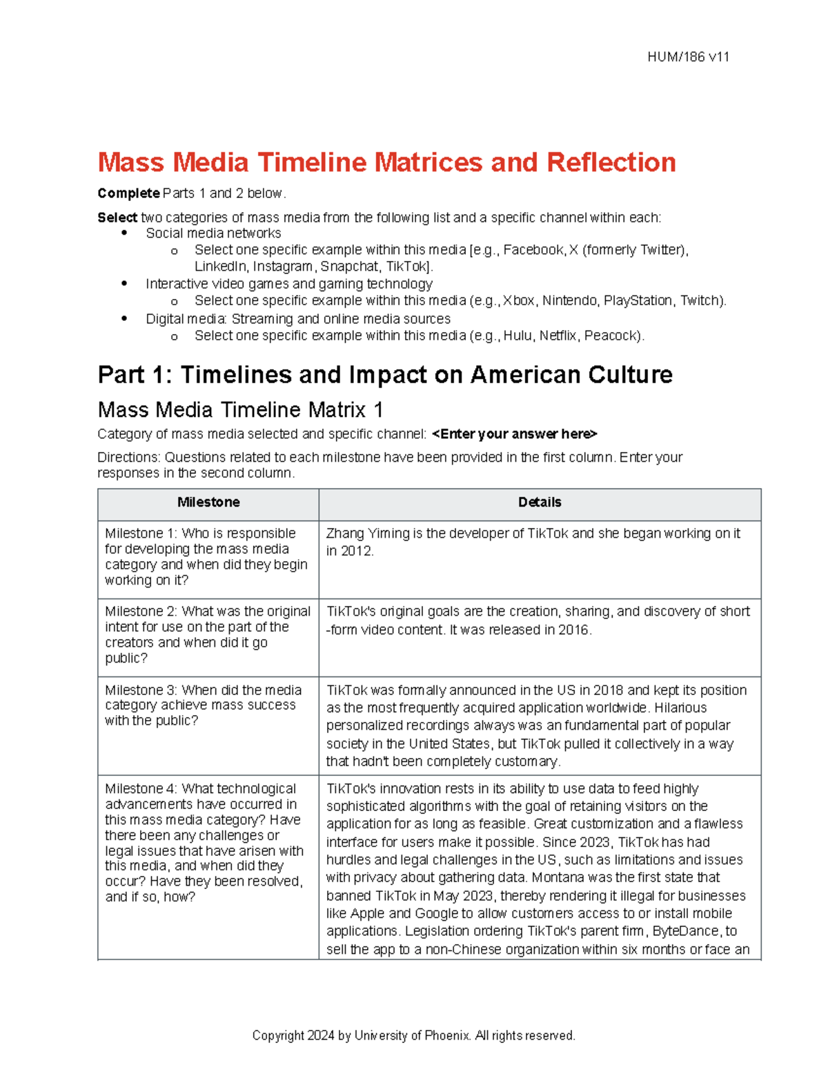 Hum186-Mass Media Timeline Matrices and Reflection-Kendrick Gordon ...