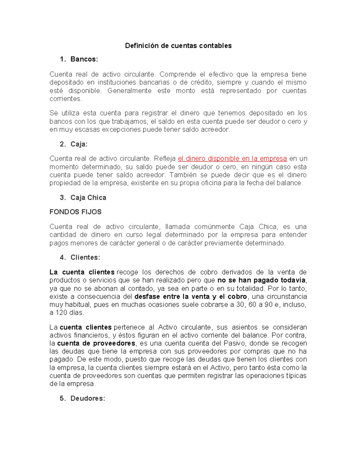 Definición de cuentas contables - Definición de cuentas contables ...