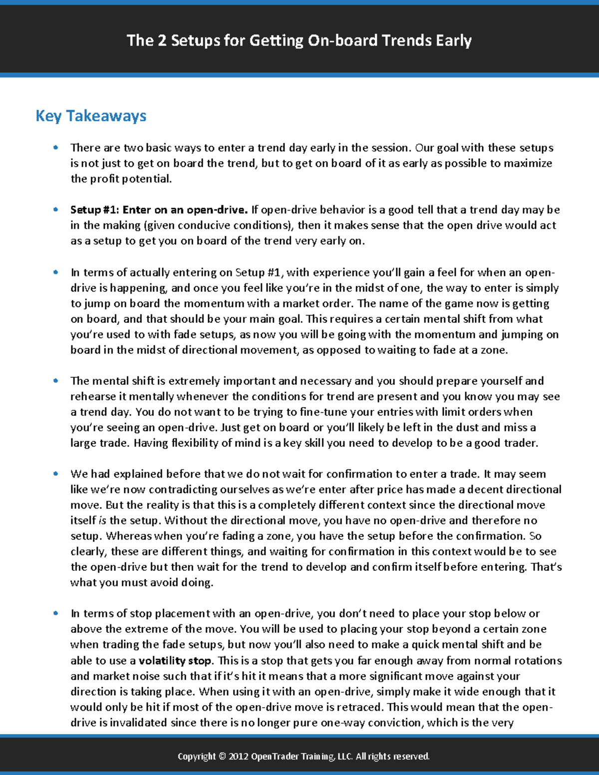 2 Setups for Getting On-board Trends Early - Key Takeaways - The 2 ...