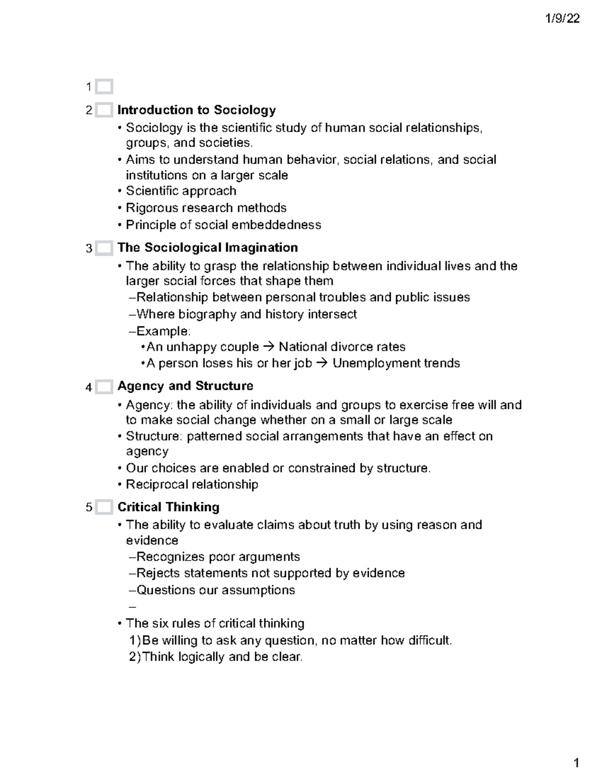 Soc 101, Powerpoint, Lecture 1 - 2017-2018 - Introduction to Sociology ...