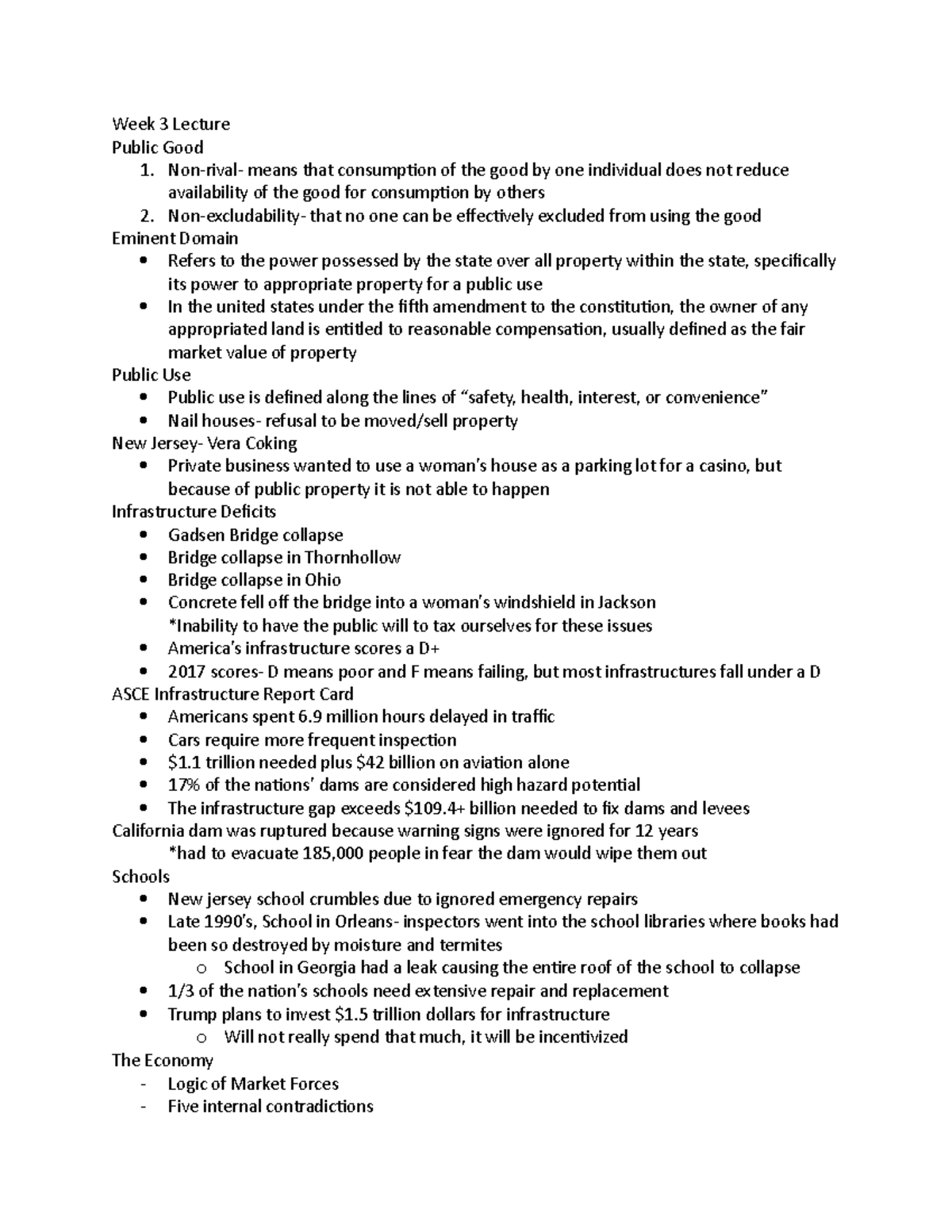 Sociology Week 3 Lecture - Week 3 Lecture Public Good 1. Non-rival ...