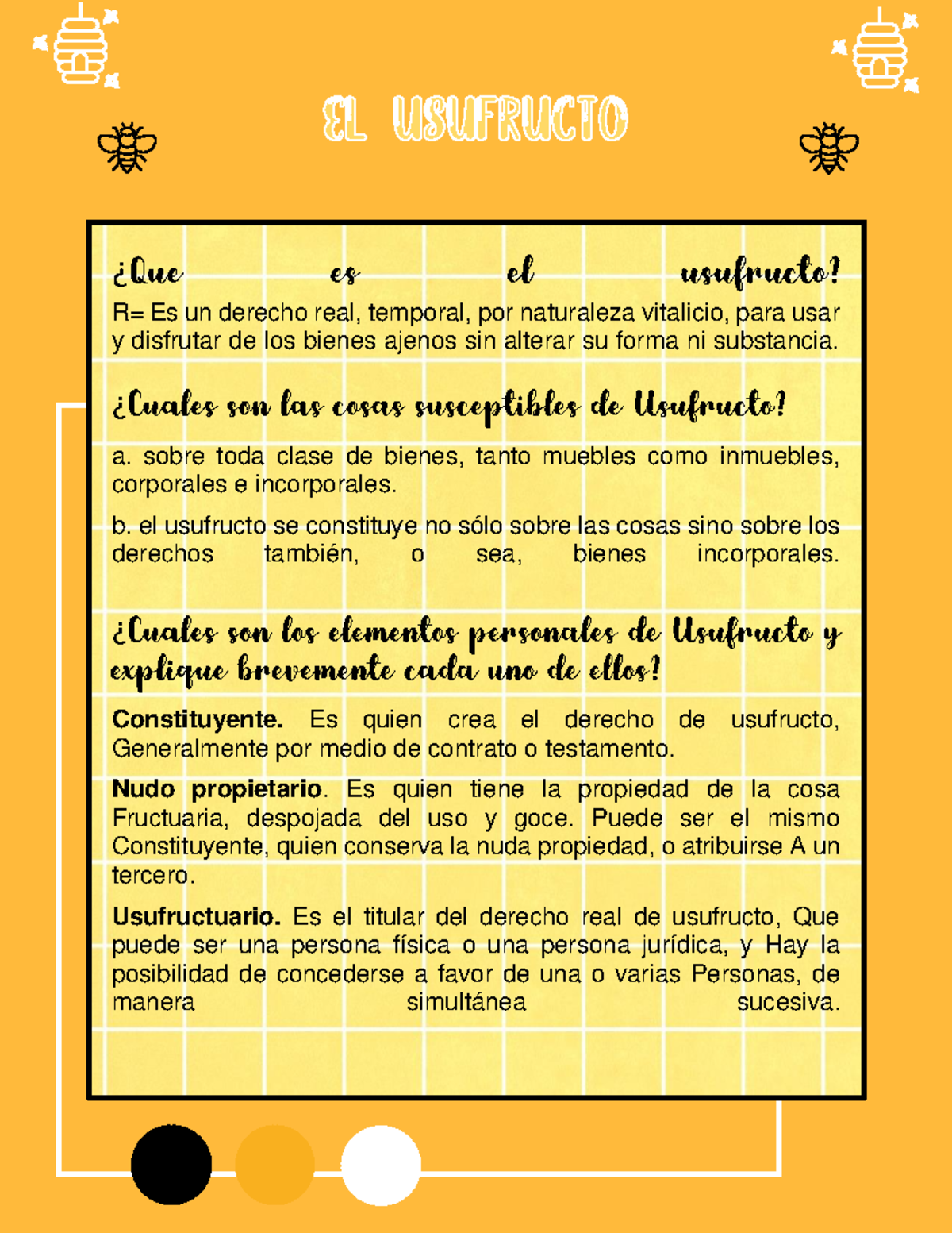 Civil-Usufructo - Preguntas acerca del Usufructo - ¿ R= Es un derecho ...