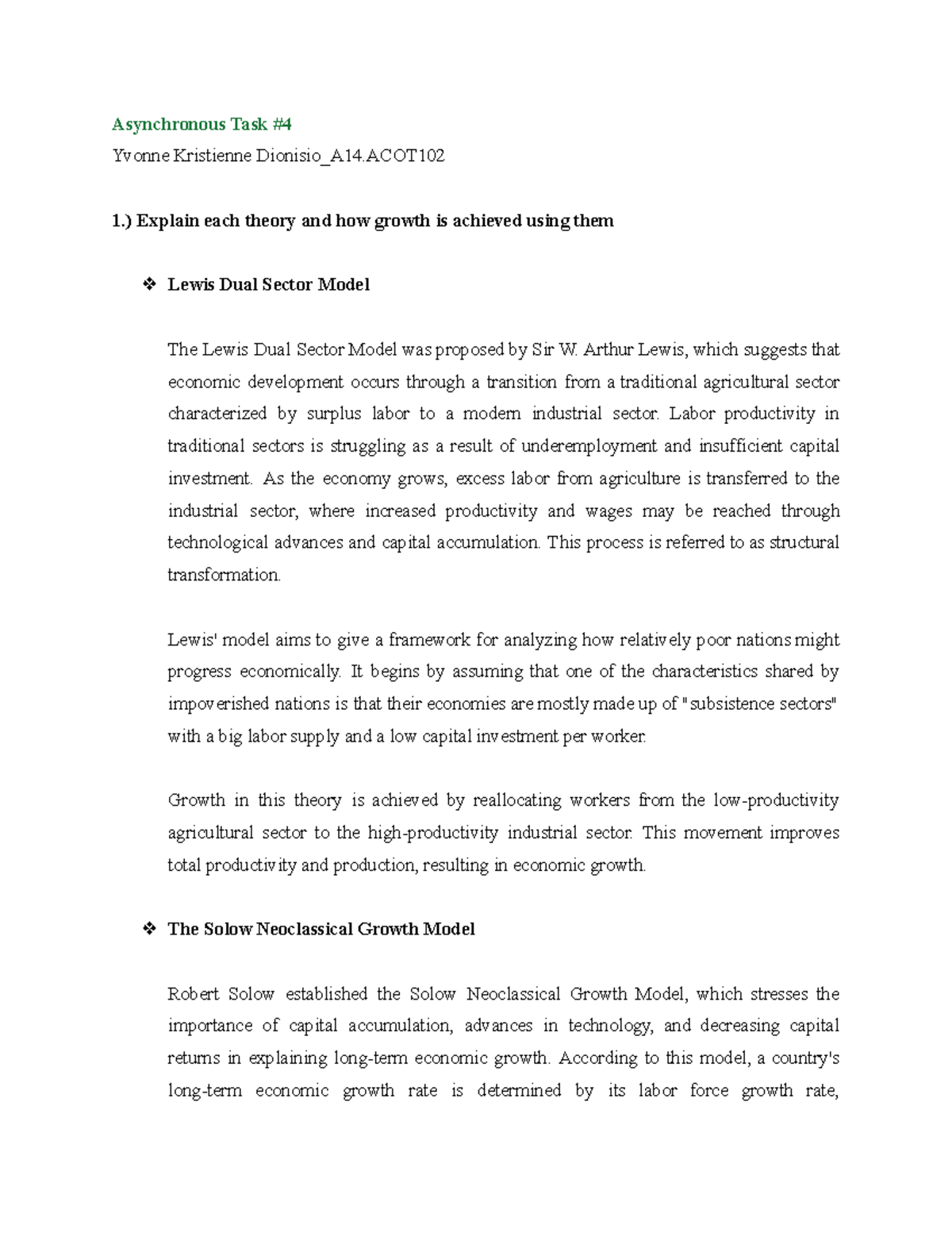 AC0T102.AC14 Asynchronous Task #4 - Asynchronous Task # Yvonne Kristienne Dionisio_A14 1 ...