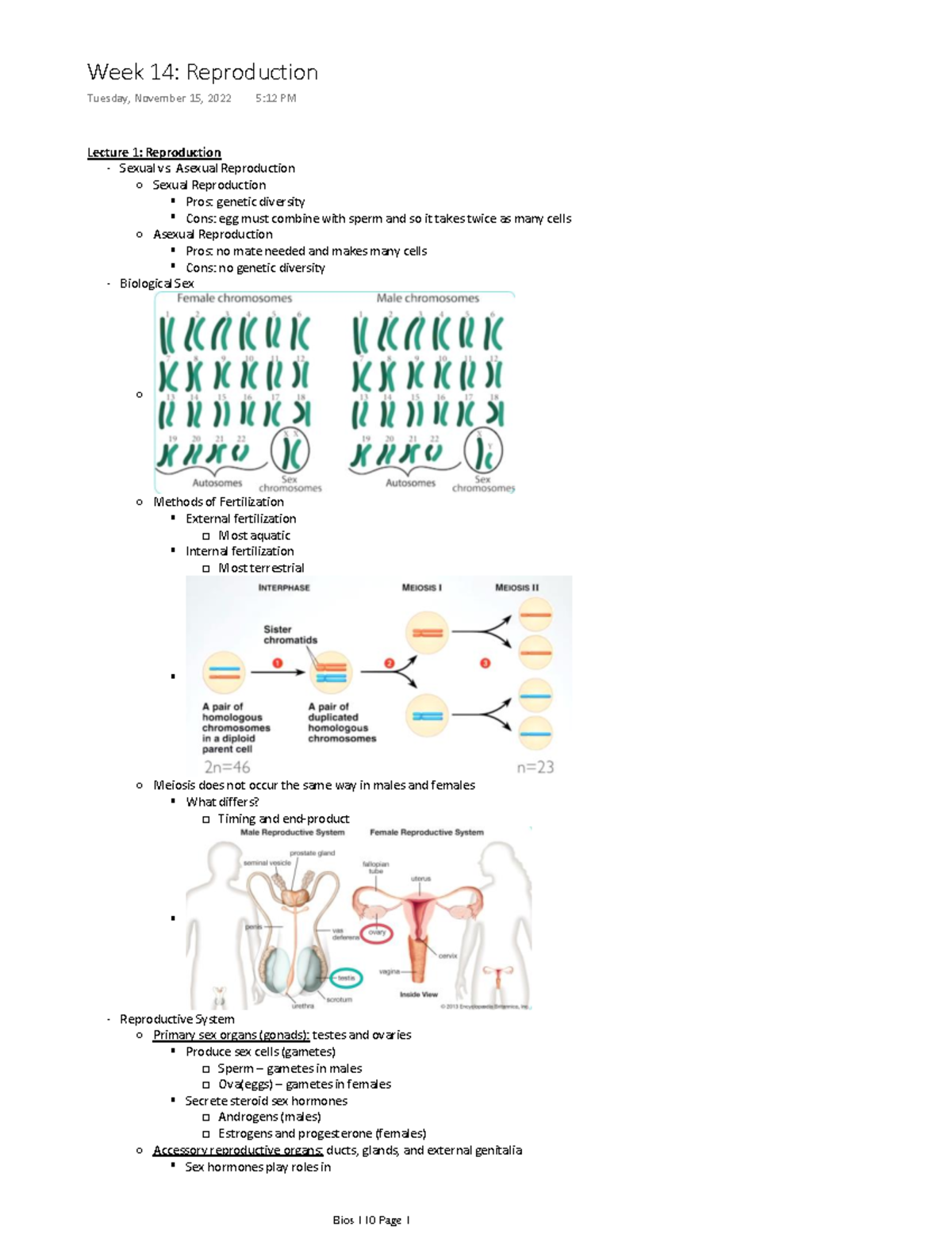 Bios 110 Week 14 - Bios 110 Cells and Organism Notes - Lecture 1 ...