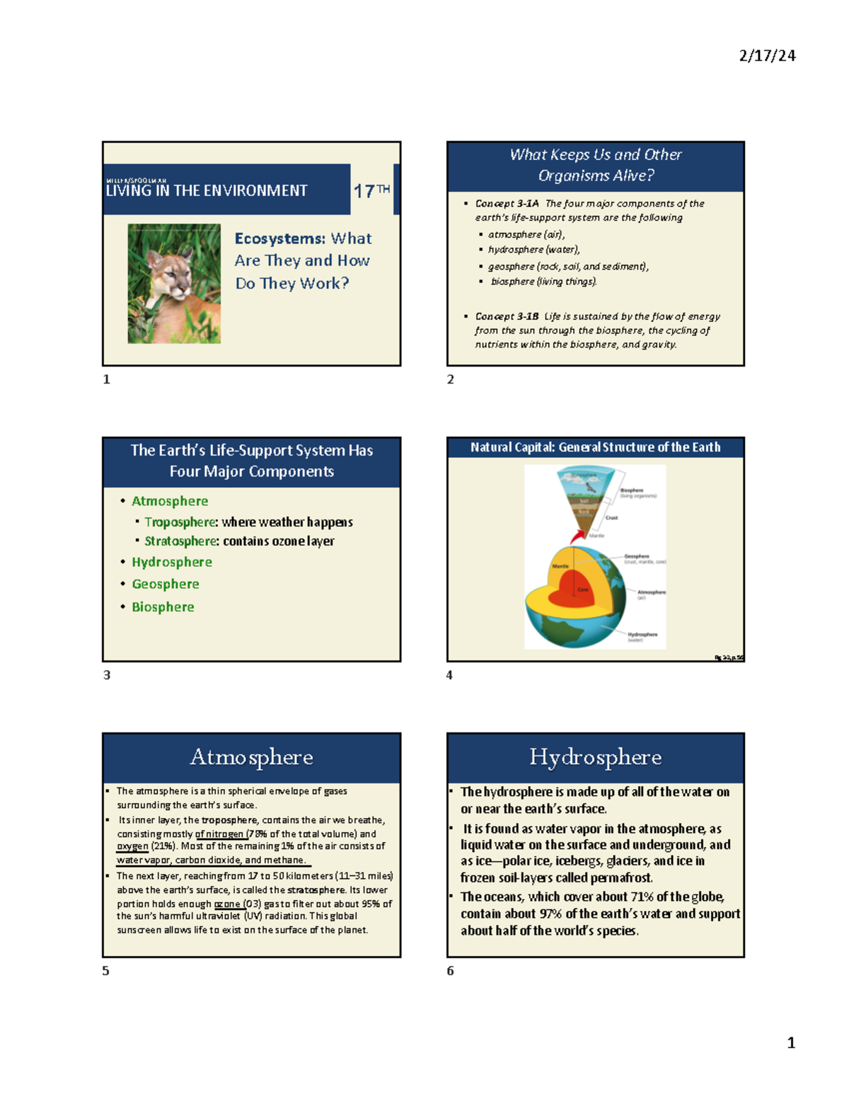 Ecosystem - LIVING IN THE ENVIRONMENT 17 TH MILLER/SPOOLMAN Ecosystems ...