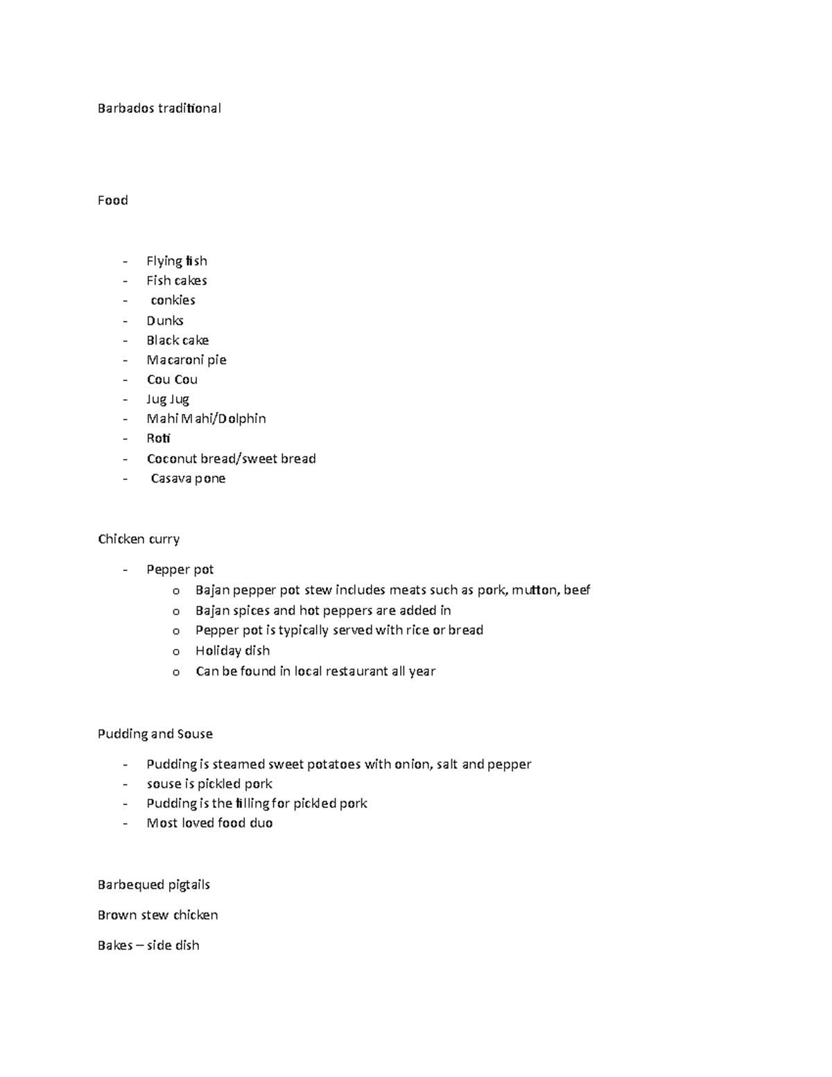 Food and Beverage - Barbados - Barbados traditional Food Flying fish ...