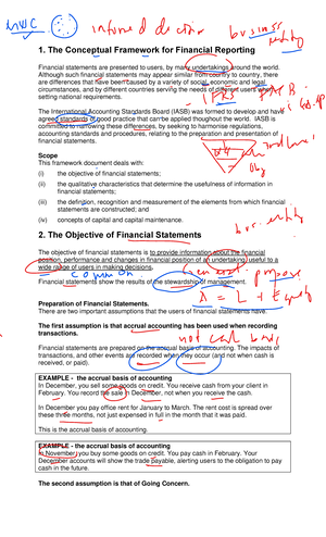 Conceptual Framework Summary - CONCEPTUAL FRAMEWORK PURPOSE AND STATUS Sets out the concepts ...
