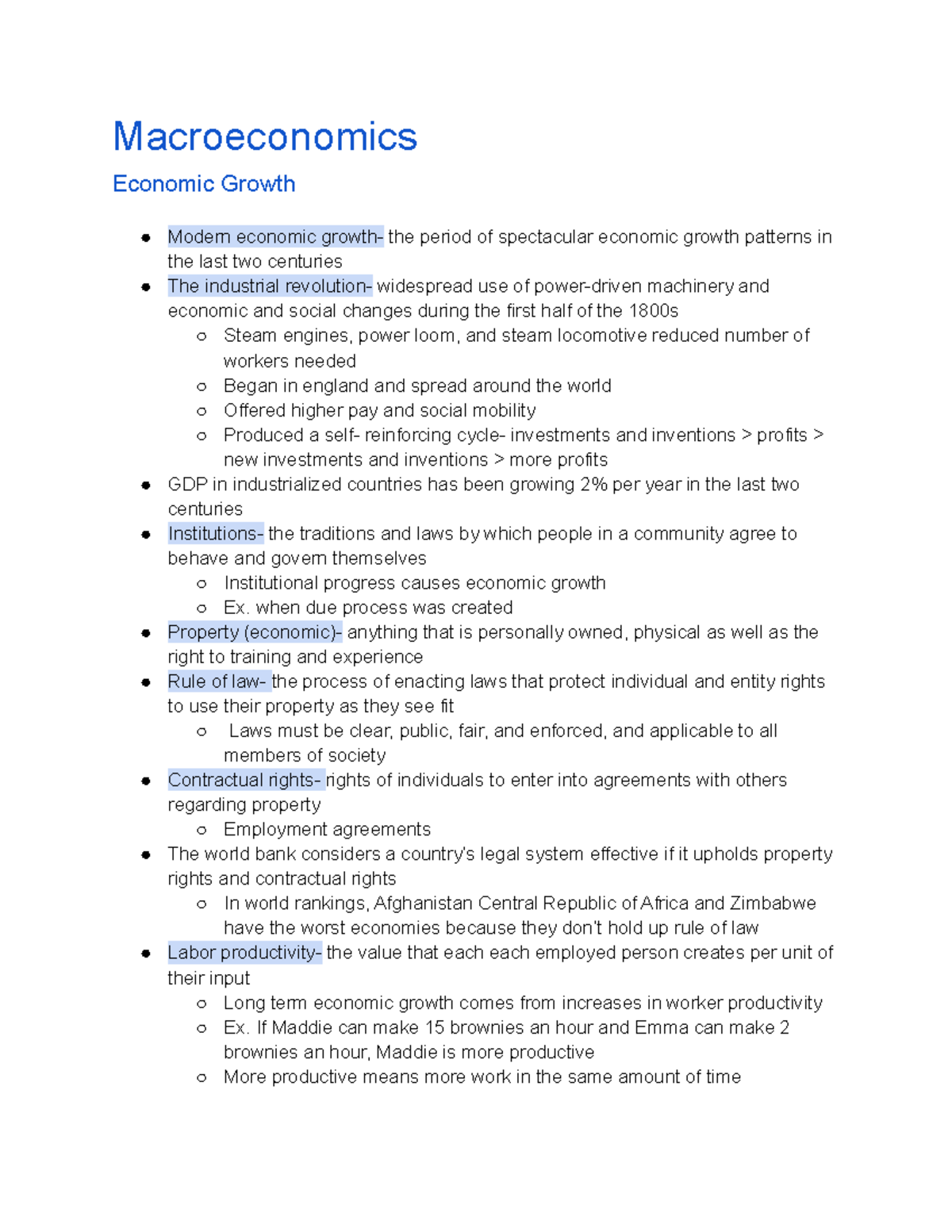 Macroeconomics: Economic Growth - Macroeconomics Economic Growth Modern ...