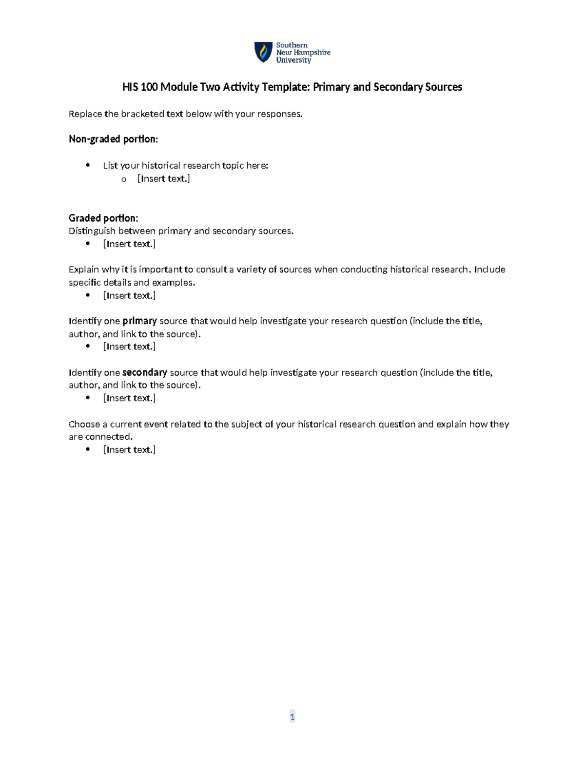 HIS 100 Module Two Activity Sources Template-3 - HIS 100 Module Two ...