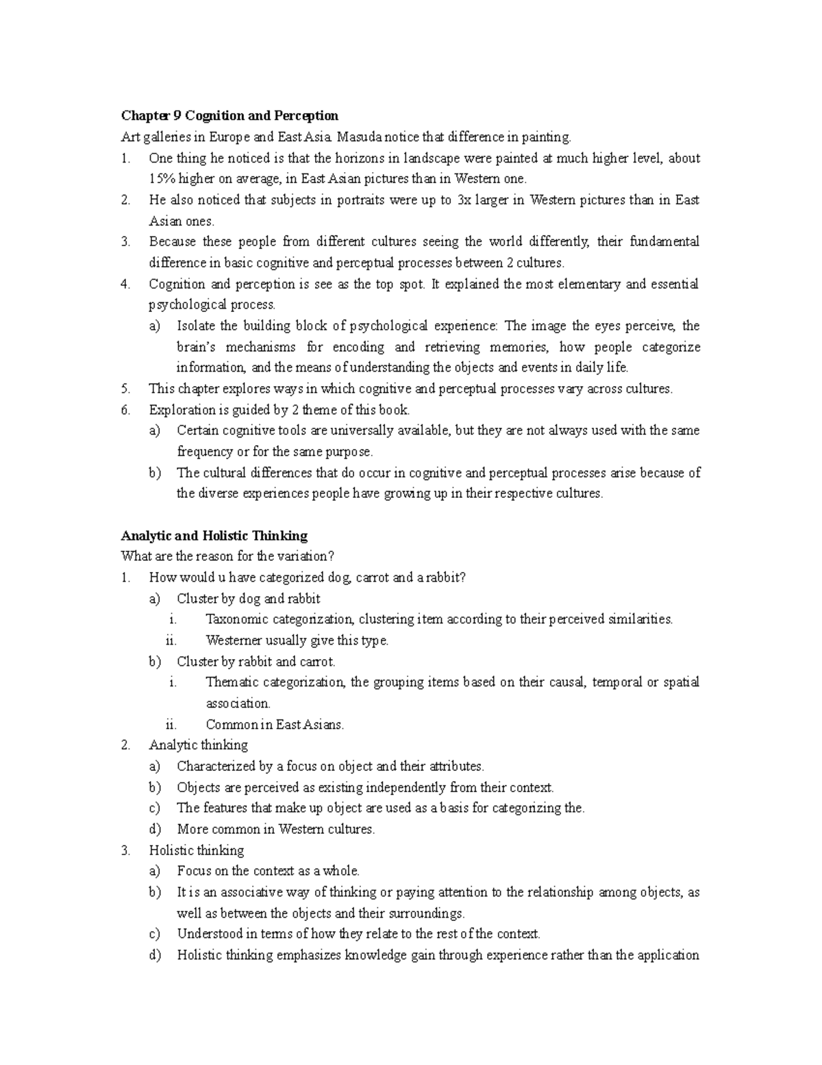 Chapter 9 Cognition and Perception - Chapter 9 Cognition and Perception ...