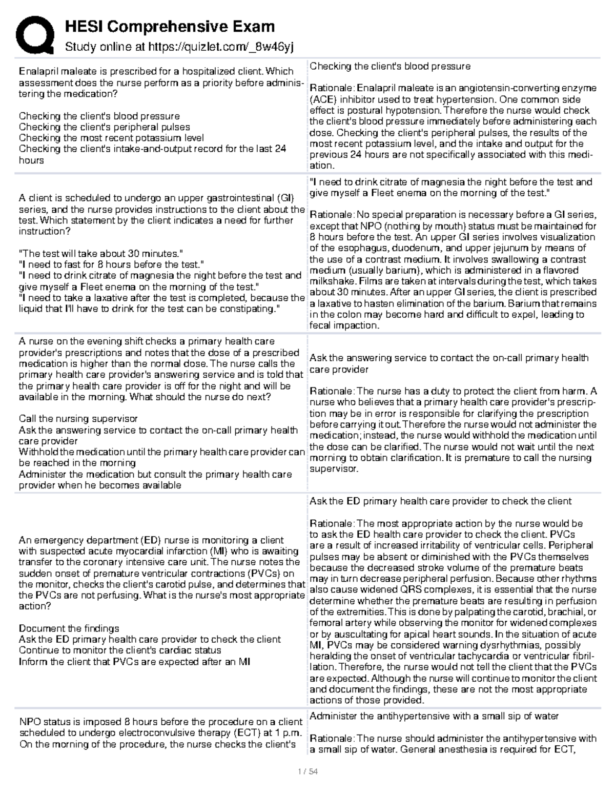 HESI comprehensive - Study Guide - Study online at quizlet/_8w46yj ...