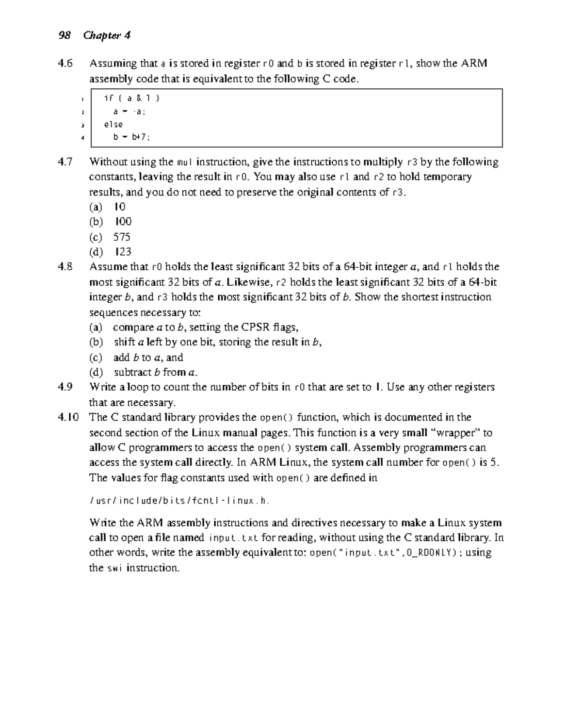 Modern Assembly Language Programming 23 98 Chapter 4 4 Assuming That A Is Stored In Register