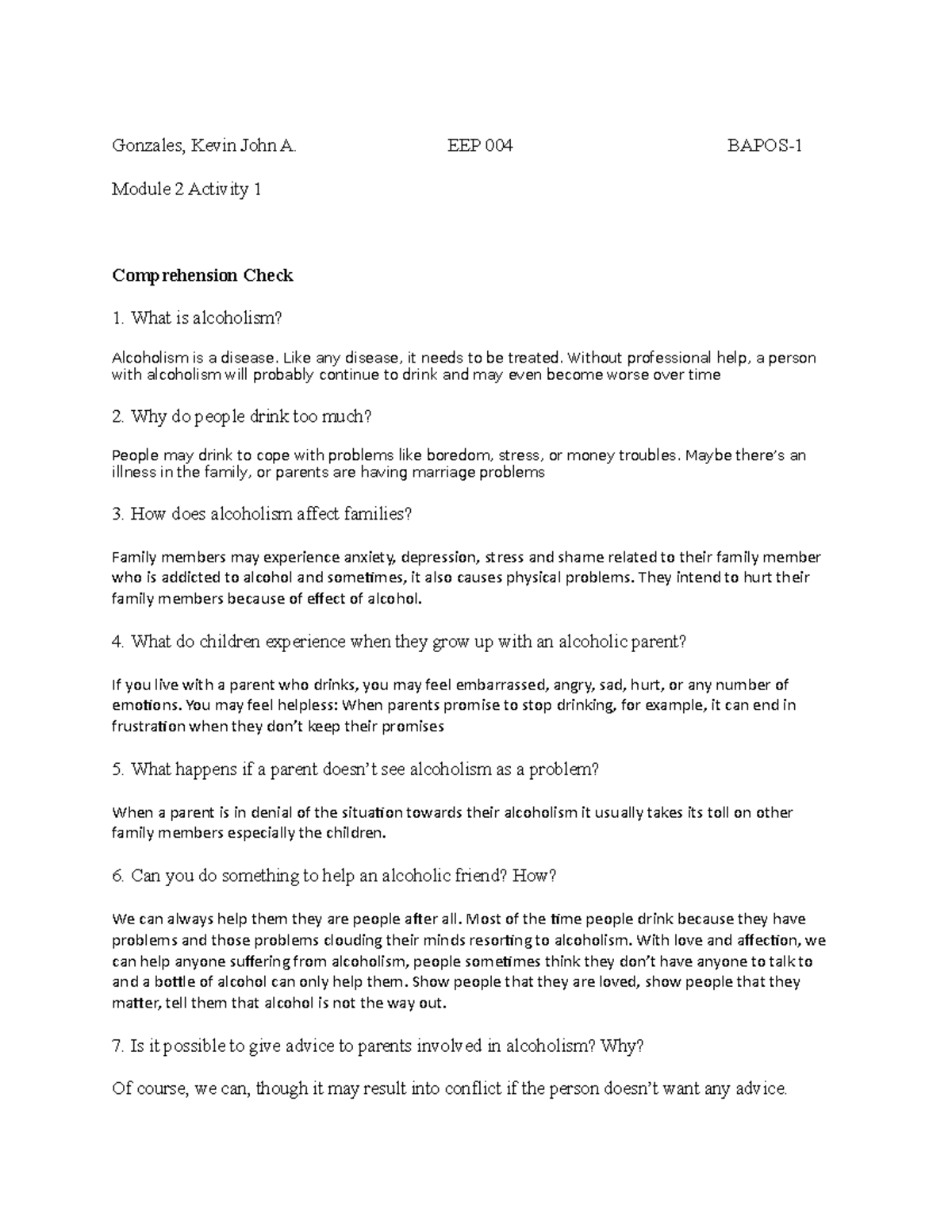M2 Activity 1Module 1 Activity 1 Answers Copy this you lazy bums ...