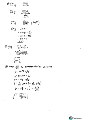 Calculus 1 Derivative and Differentiation Quiz - Mechanical Engineering ...