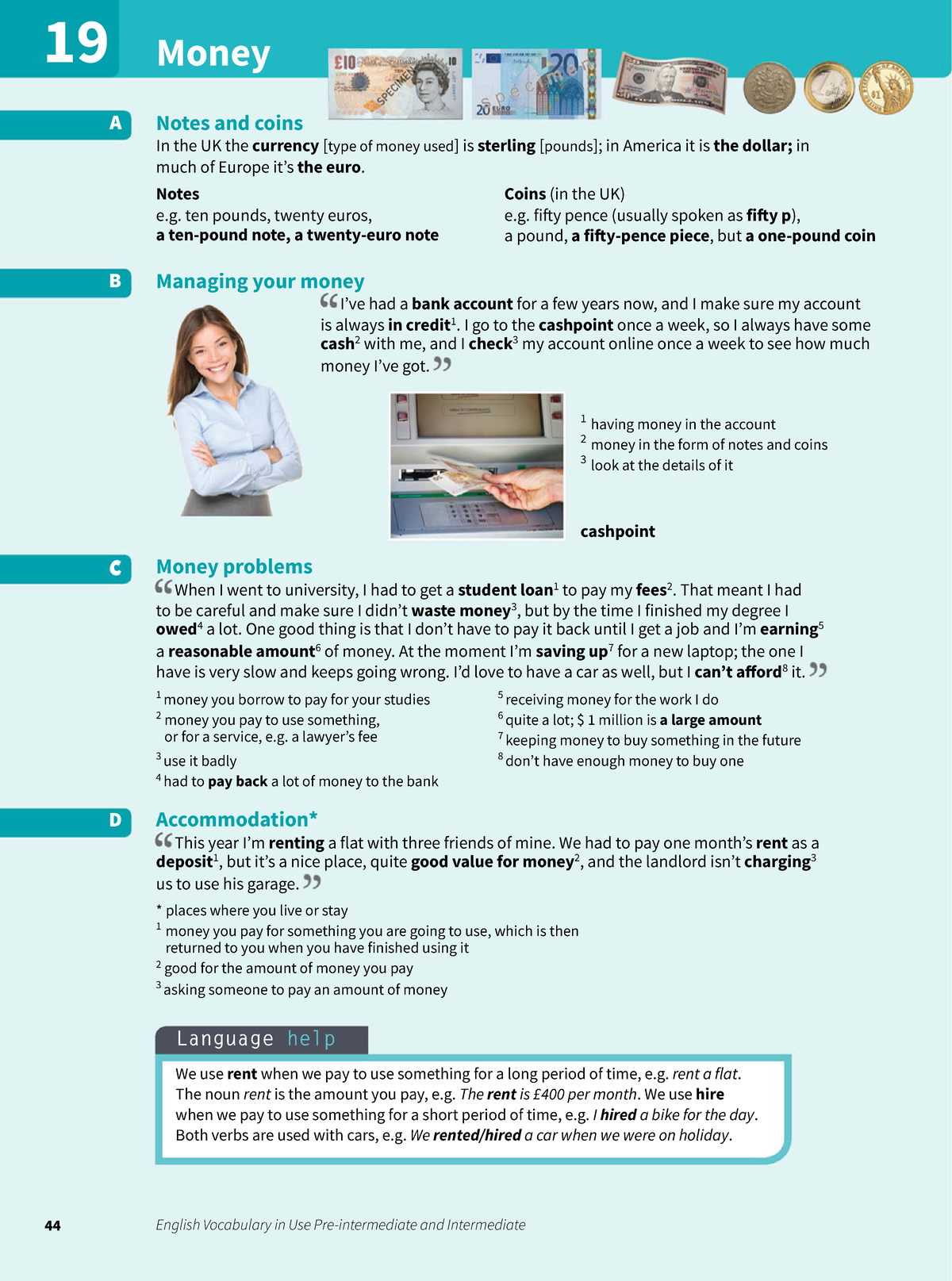Vocabulary - Money - 19 Money A Notes and coins In the UK the currency ...