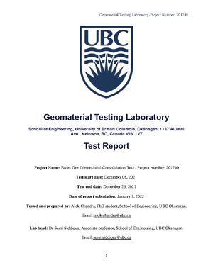 Seminar assignments - assignment 1 solutions + assignment 2 - Answers CIVL 311_ Assignment # 1 1 ...