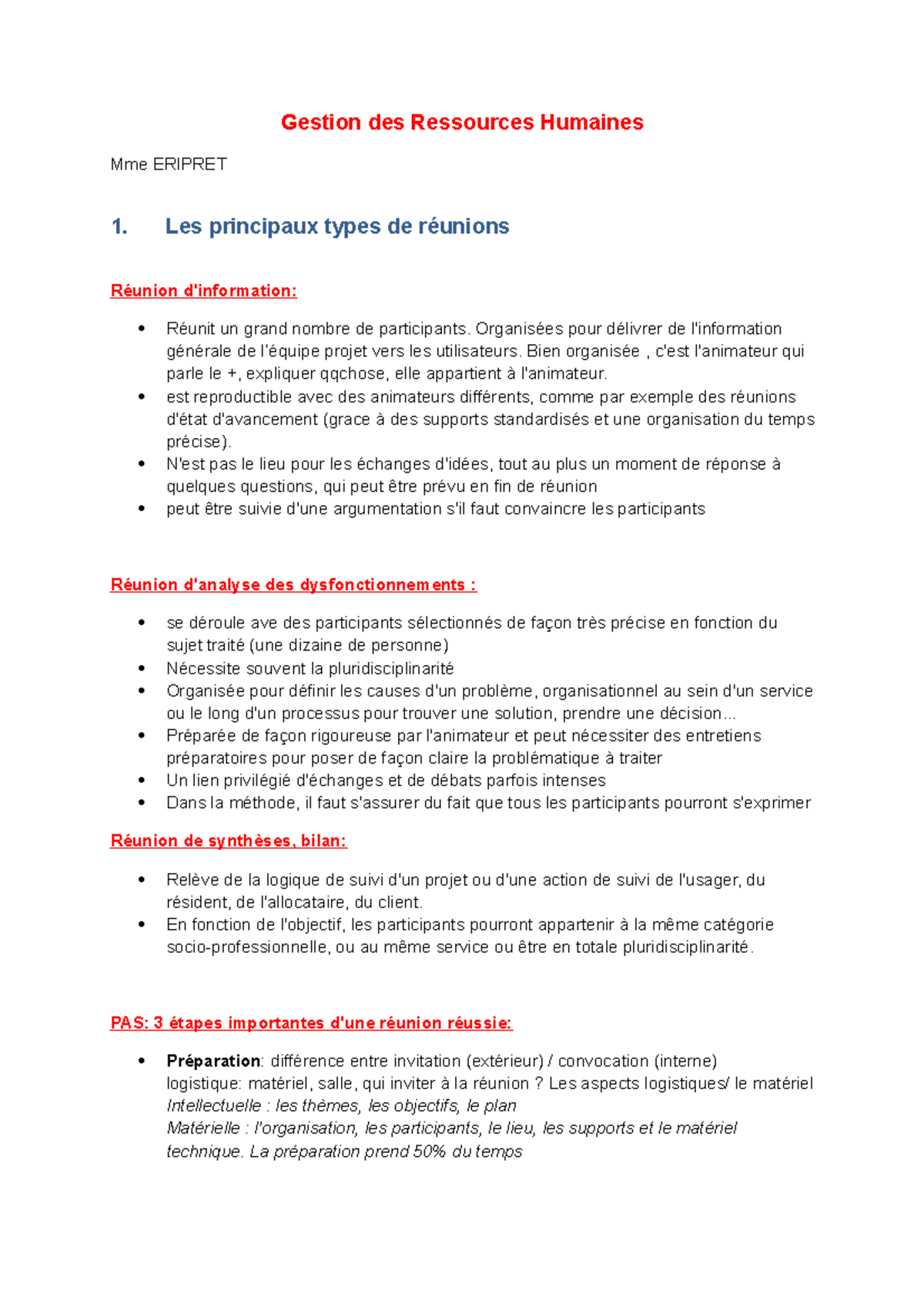 La gestion des ressources humaines - Gestion des Ressources Humaines ...