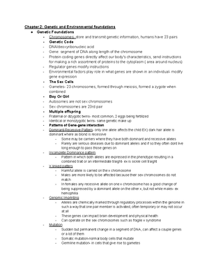 Chapter 2 and 3 developmental - Chapter 2 & 3: genetics, prenatal ...