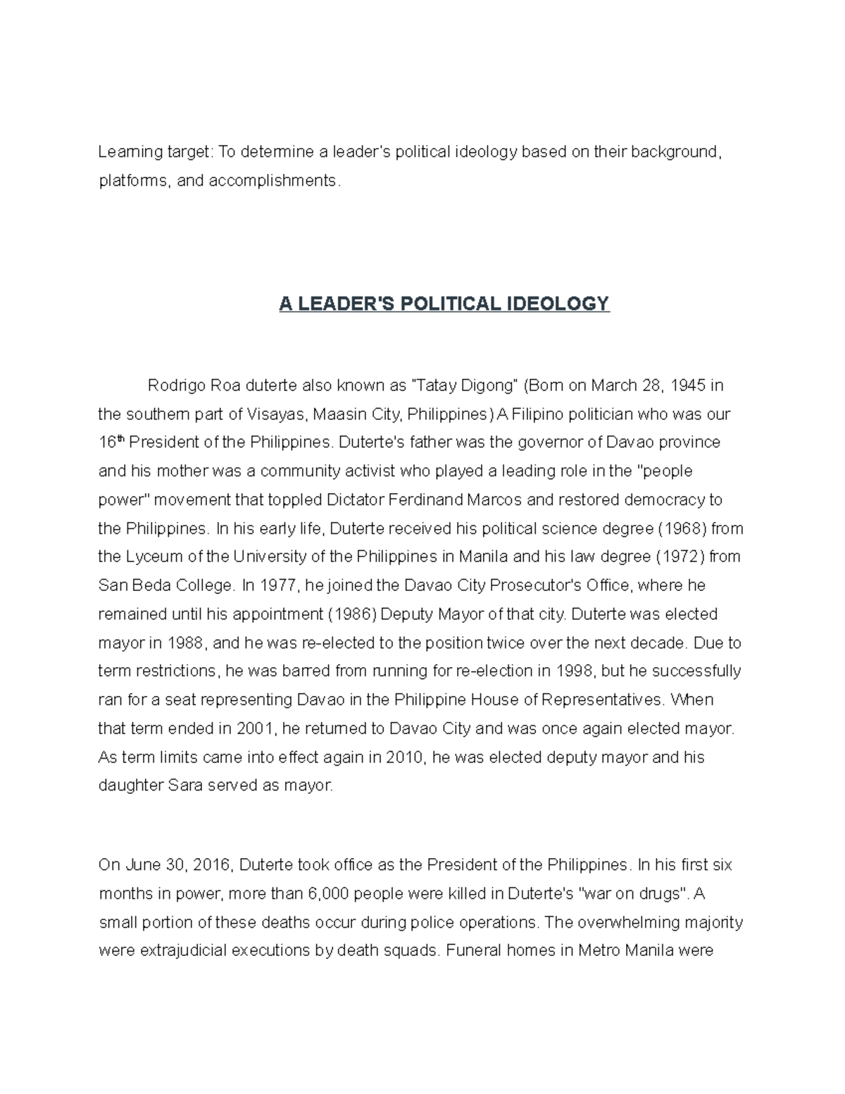 Democratic Socialist - To determine a leader’s political ideology based ...