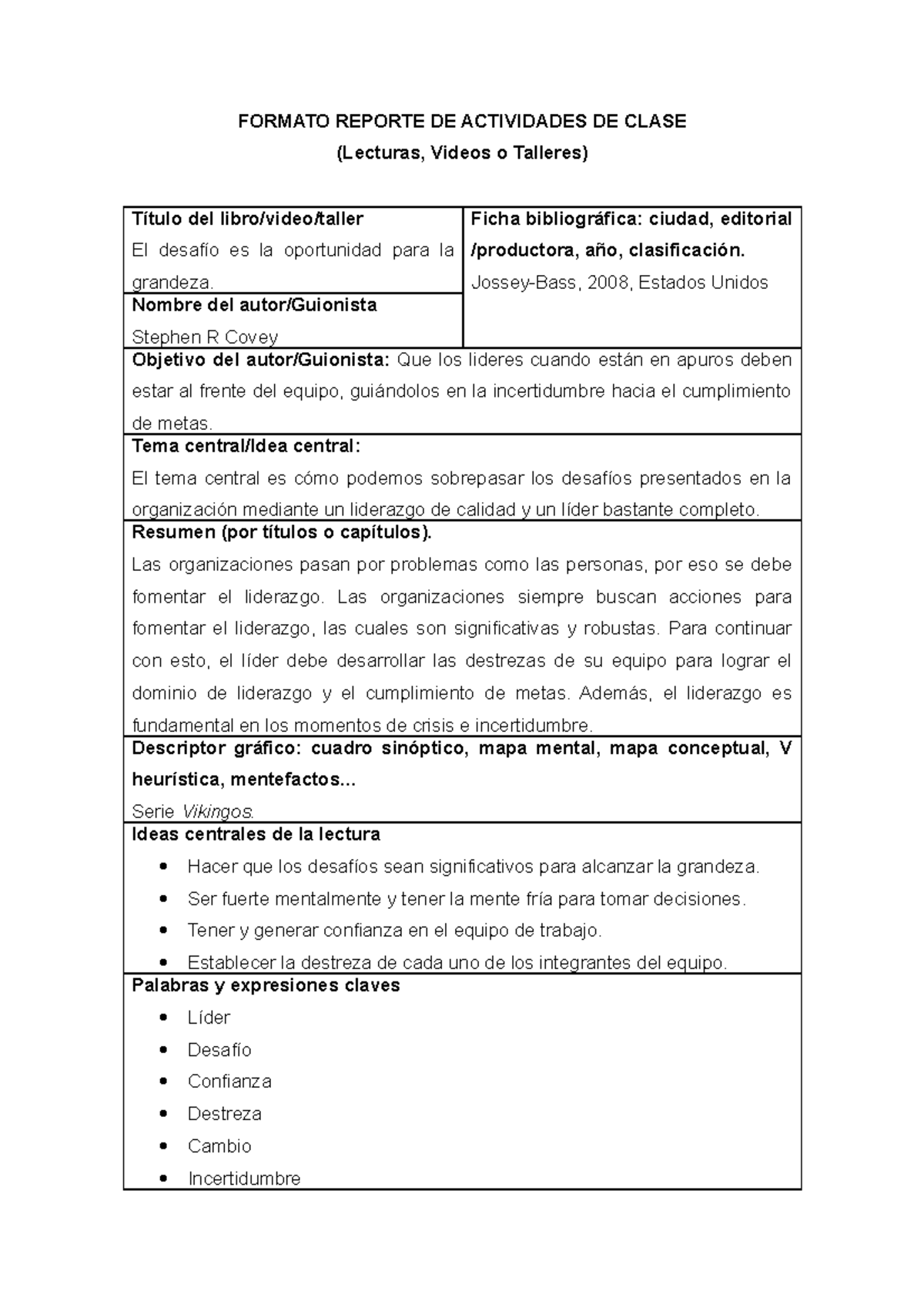 Ficha L4 - assssssss - FORMATO REPORTE DE ACTIVIDADES DE CLASE ...